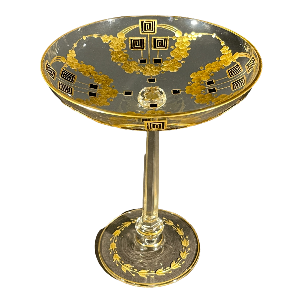 Art Nouveau Crystal Centerpiece, Viennese Glass type WIENER WERKSTATTE ...