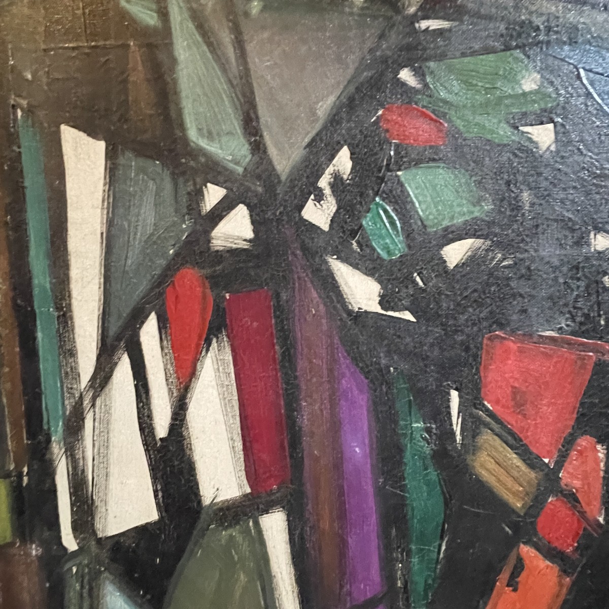 ferdinand vonck tableau abstrait peinture huile sur toile ca 1950