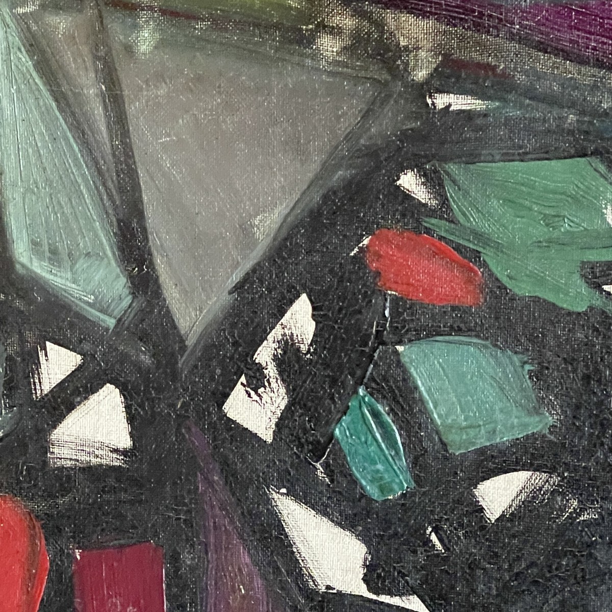 tableau abstrait signé et attribué à ferdinand vonck huile sur