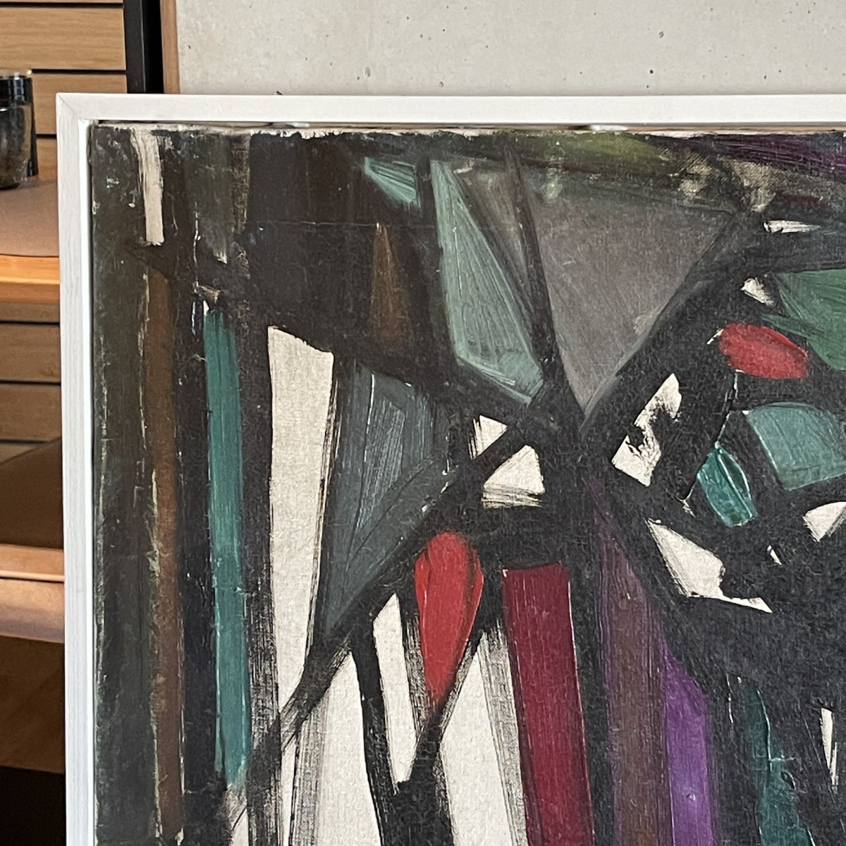 tableau abstrait signé et attribué à ferdinand vonck huile sur toile ...