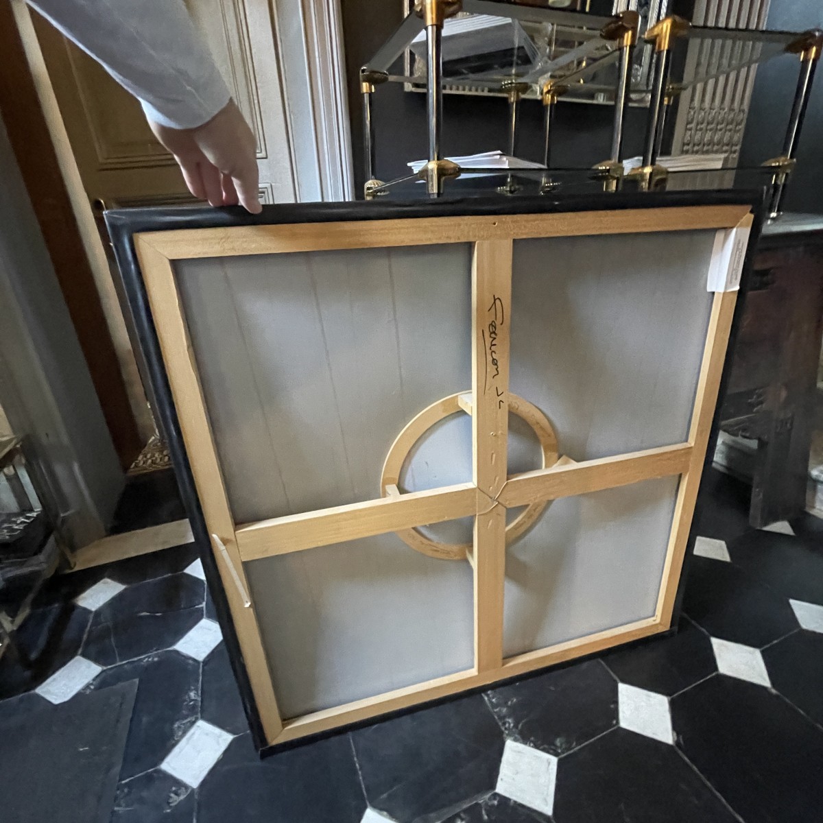 toile de vinyle peinte à l huile tendue sur un châssis structuré 3d ...